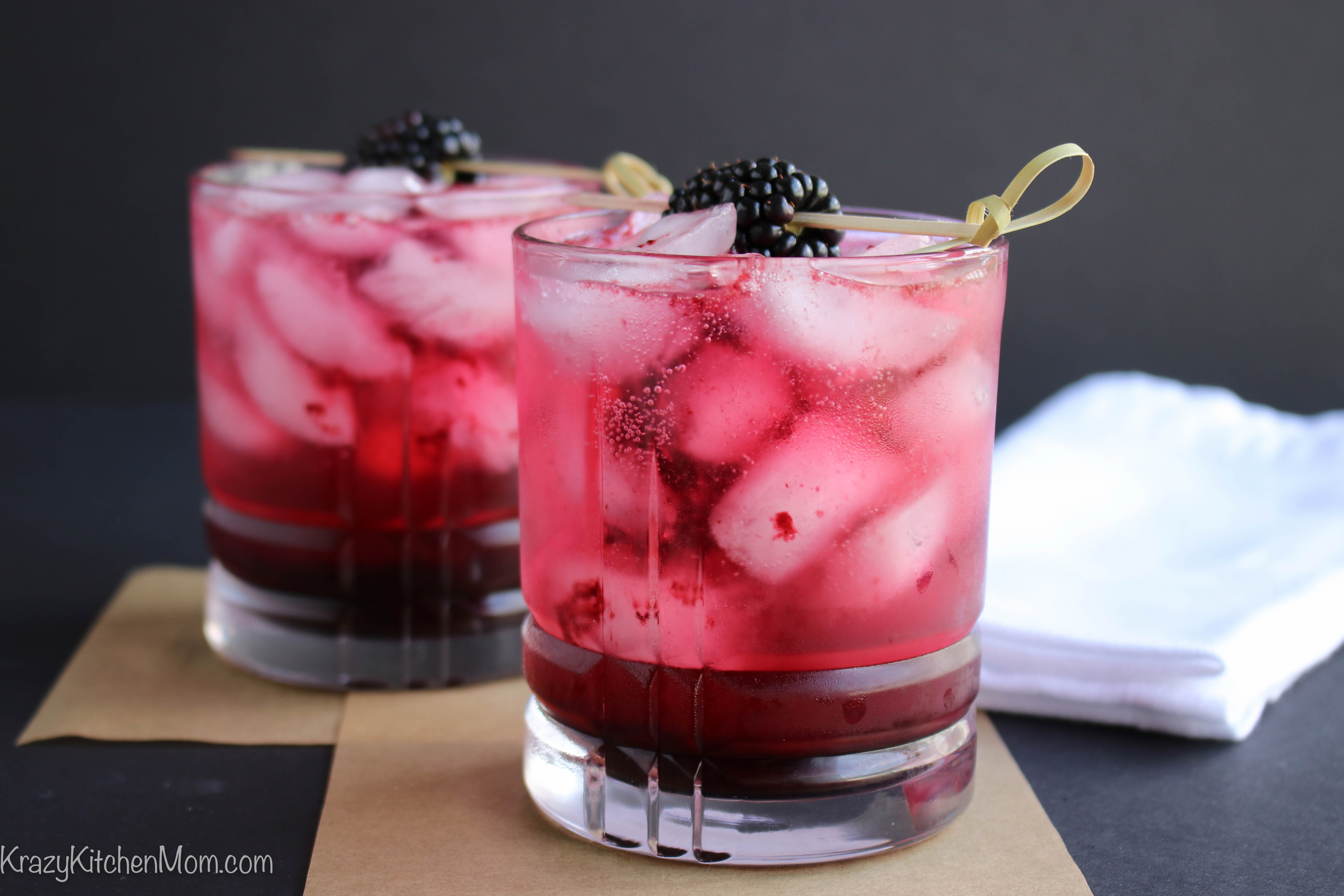Skinny Double Berry Vodka Spritzer - Krazy Kitchen Mom