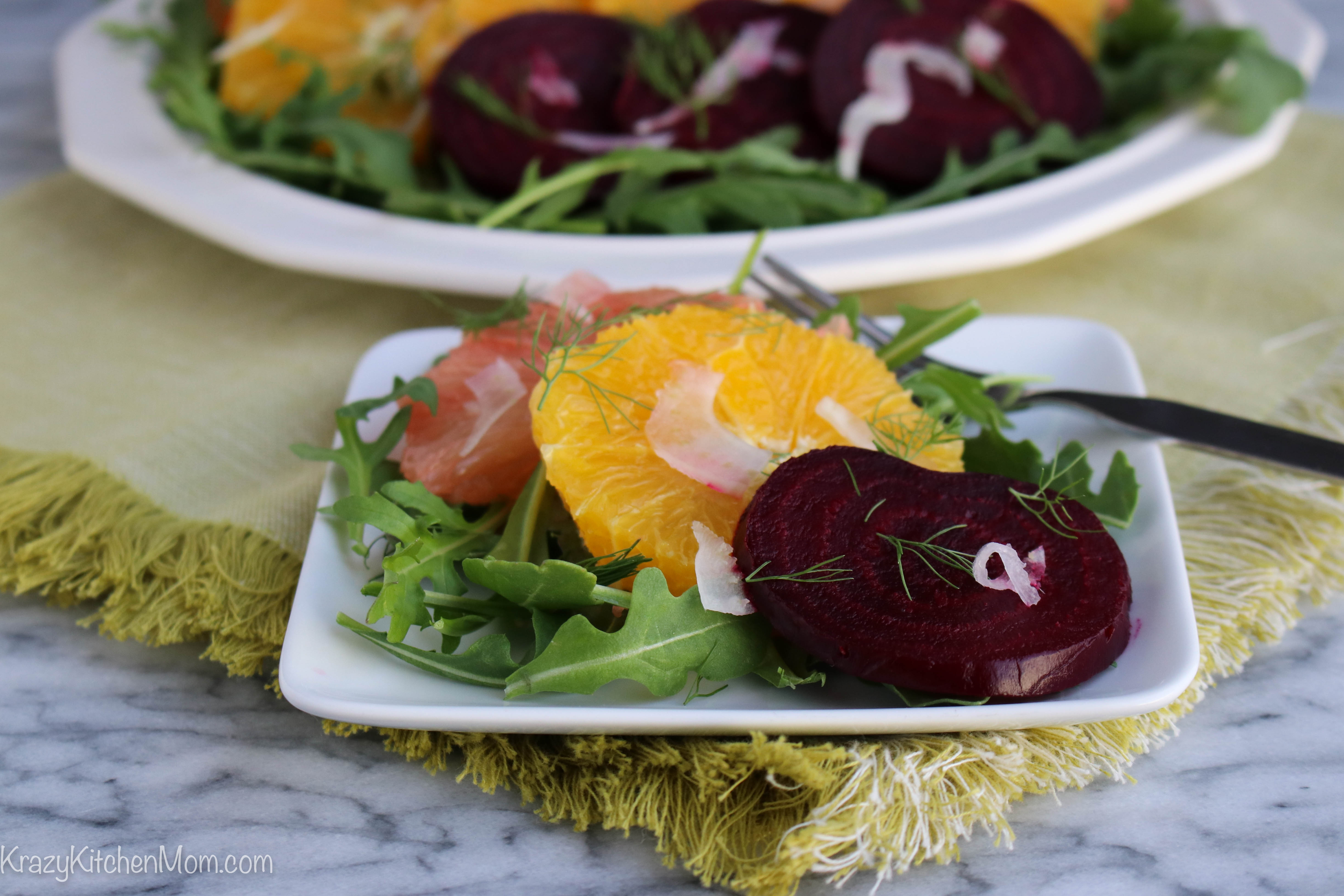 Winter Fruit Salad with Fennel and Beets - Krazy Kitchen Mom