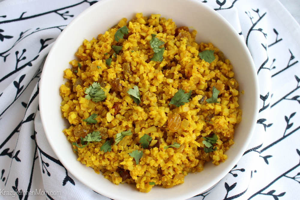 Curried Cauliflower Rice - Krazy Kitchen Mom