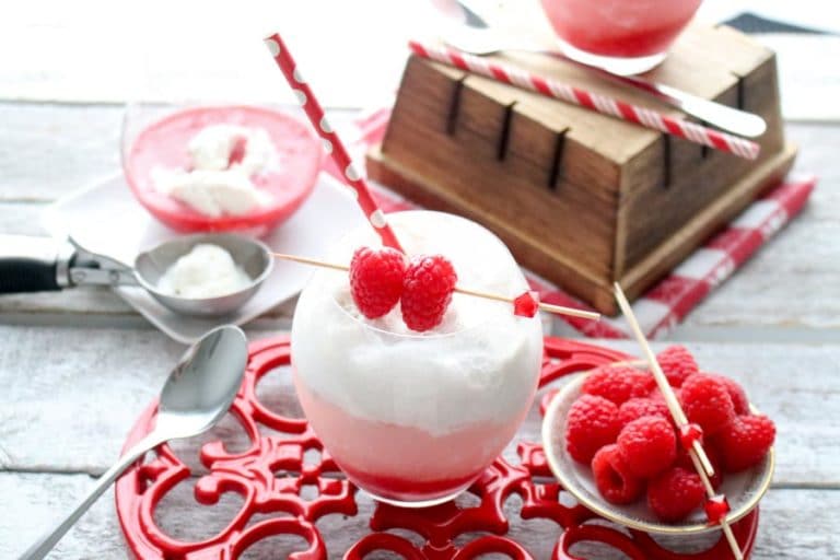 Raspberry Prosecco Ice Cream Float - Krazy Kitchen Mom