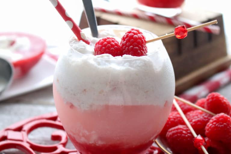 Raspberry Prosecco Ice Cream Float - Krazy Kitchen Mom