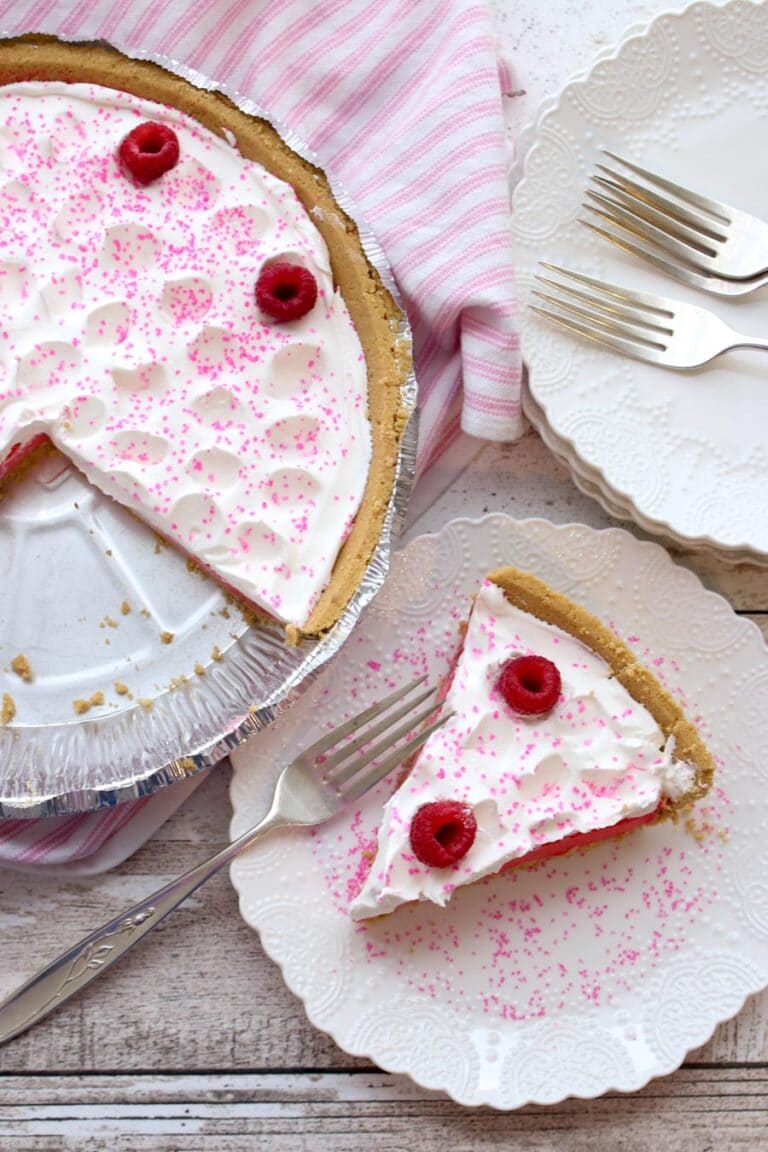 Raspberry Jello Yogurt Pie - Krazy Kitchen Mom